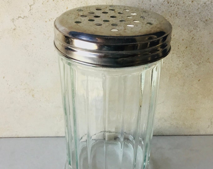Vintage Glass Cheese Shaker Dispenser Diner Restaurant Style Glass ...
