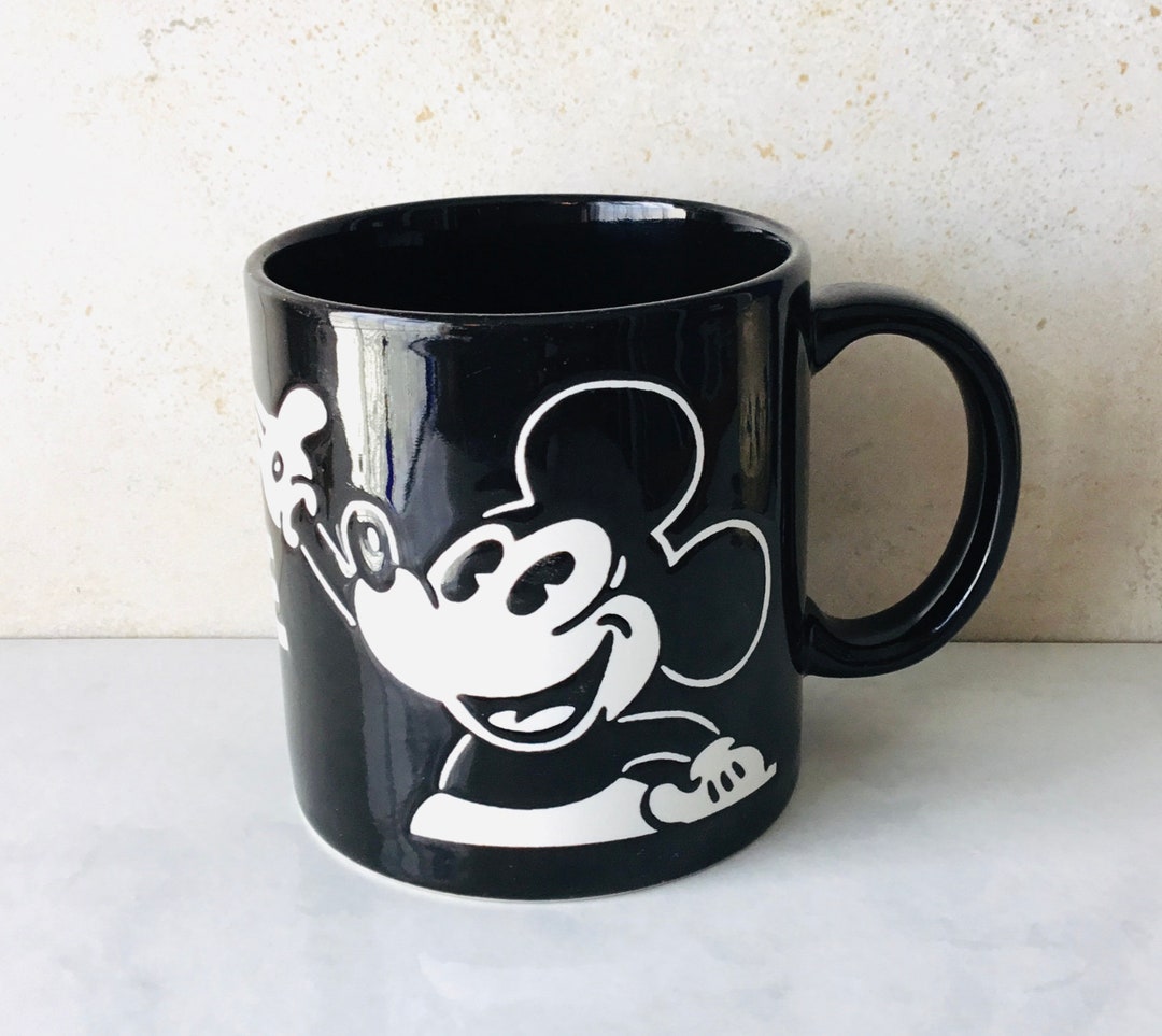 Vintage Mickey Mouse Mug Disney Ceramic Mug Black Coffee Cup - Etsy
