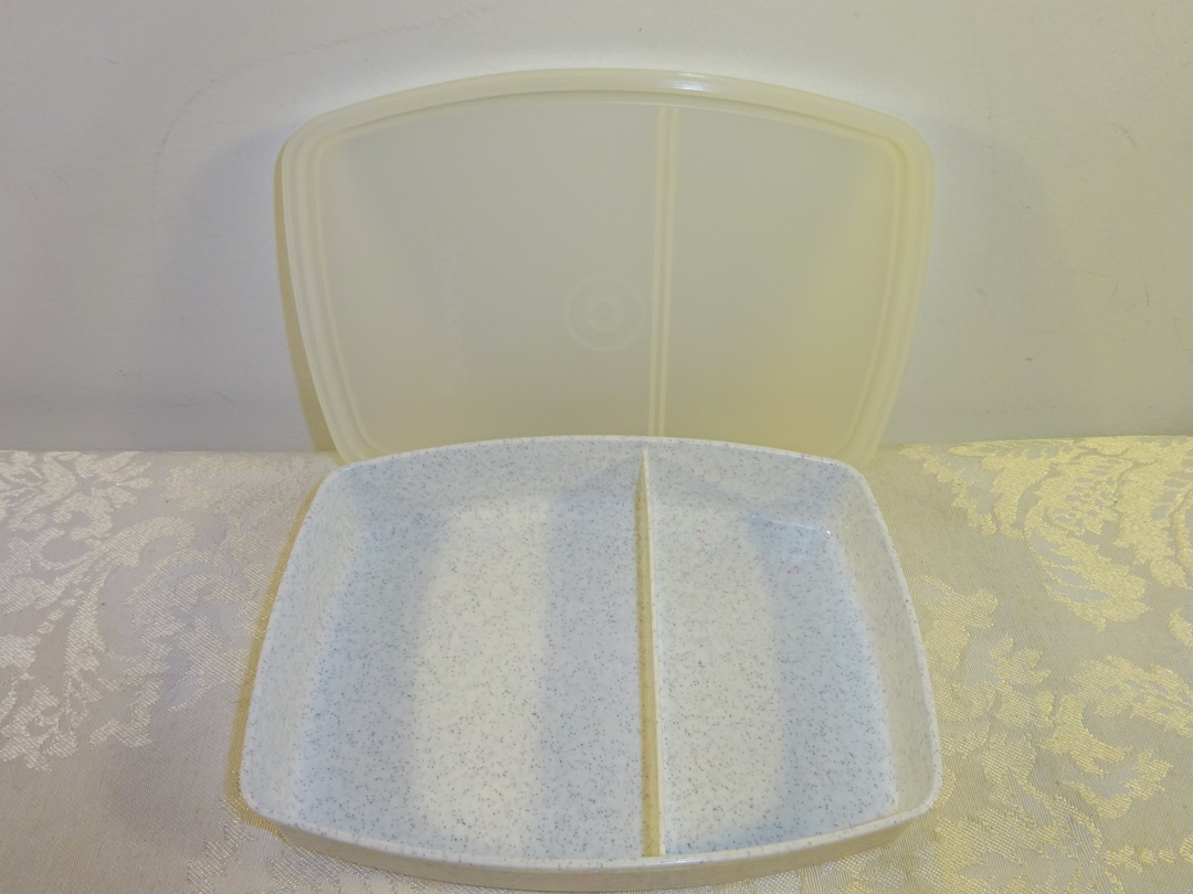 Vintage Tupperware Divided Container Small Gray Packette Lunch Snack ...