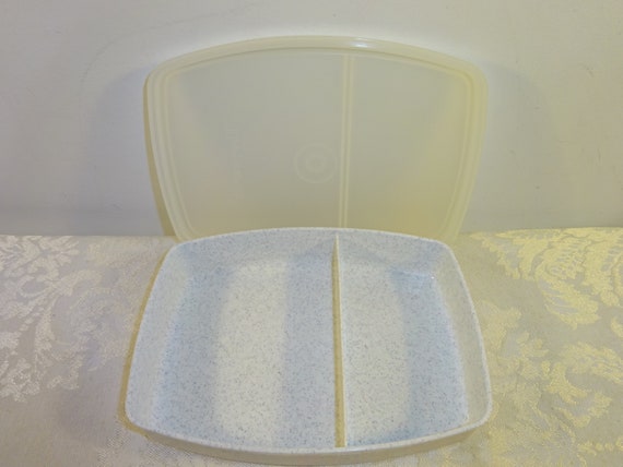Vintage Tupperware Divided Container Small Gray Packette Lunch | Etsy