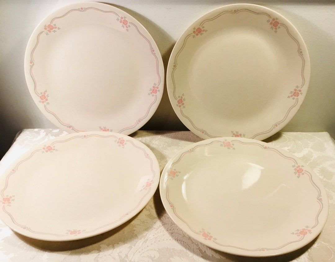 Corelle English Breakfast Dinner Plates Set of 4 Colorful Stripes 10 1/ ...