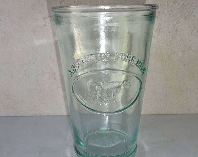 Vintage Absolutely Pure Milk Glass Tumbler Spain Green Glass - Etsy