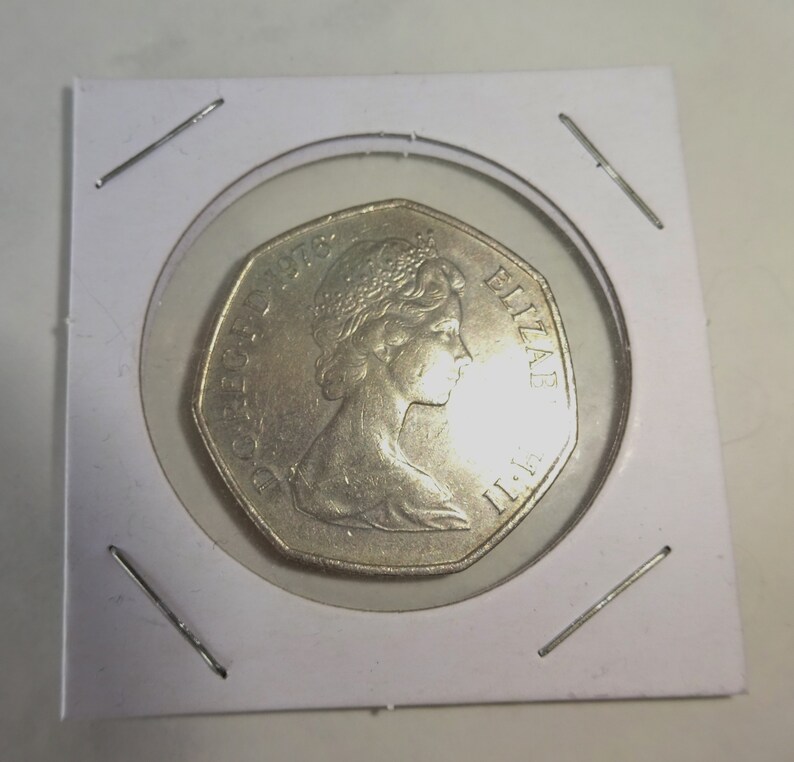 50 New Pence Vintage British Coin 1976 Seven Sided Coin | Etsy