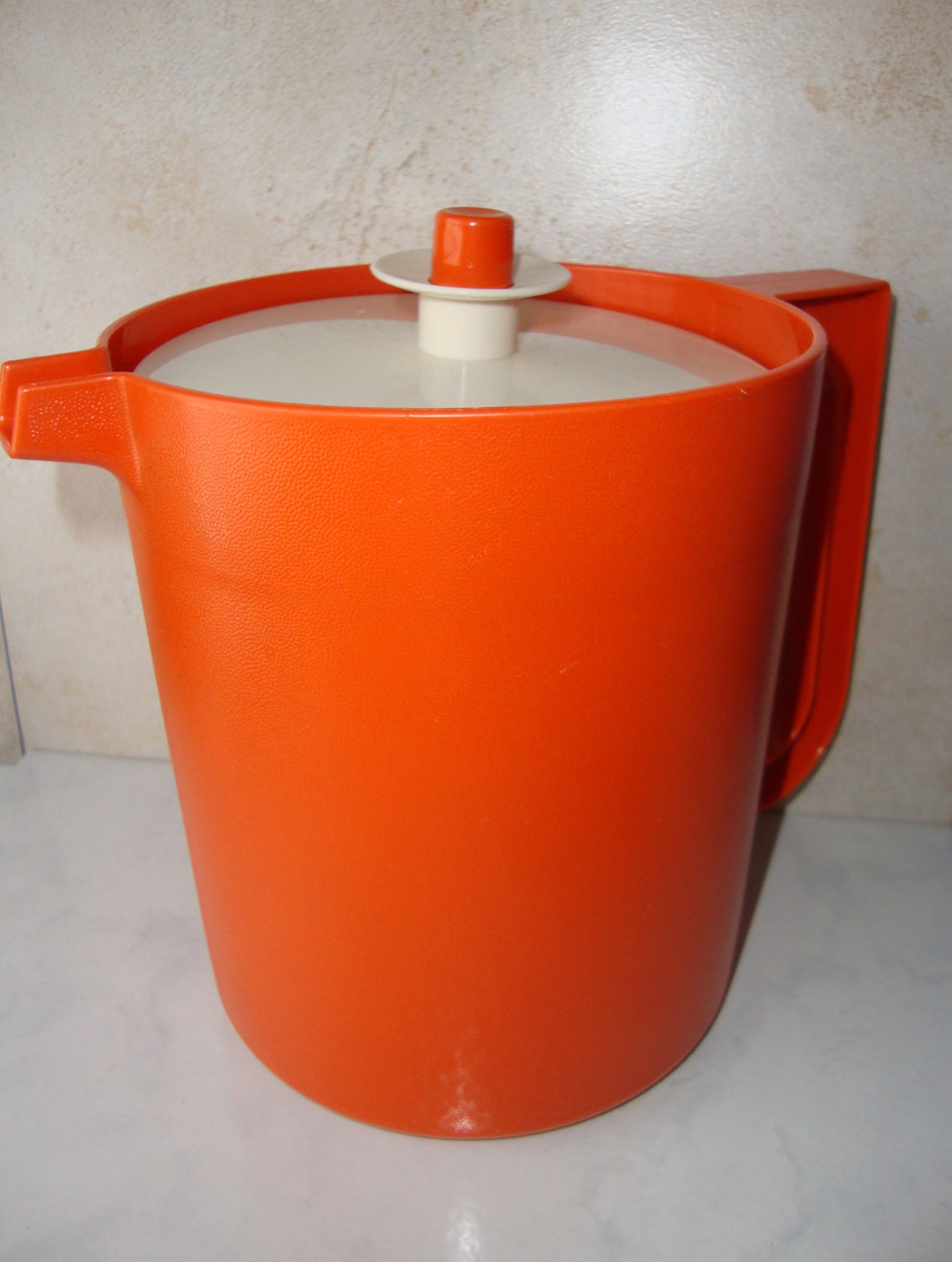 Vintage Tupperware Orange Pitcher with Lid | Etsy