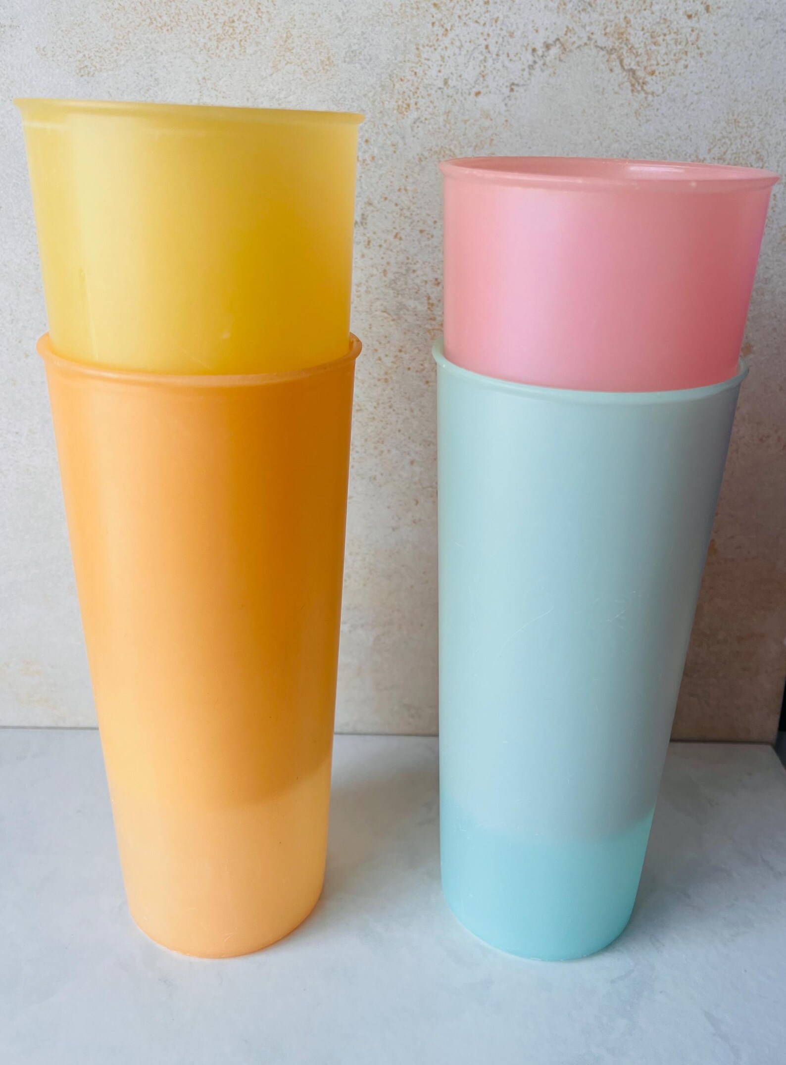 Vintage Tupperware Tumbler Set Pastel Stacking 16 Oz. Set of 4 ...