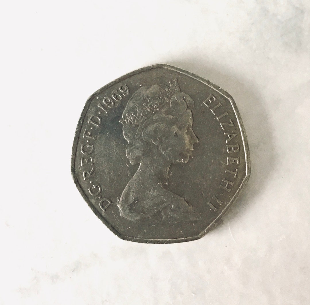 50 New Pence Vintage British Coin 1969 Seven Sided Coin - Etsy