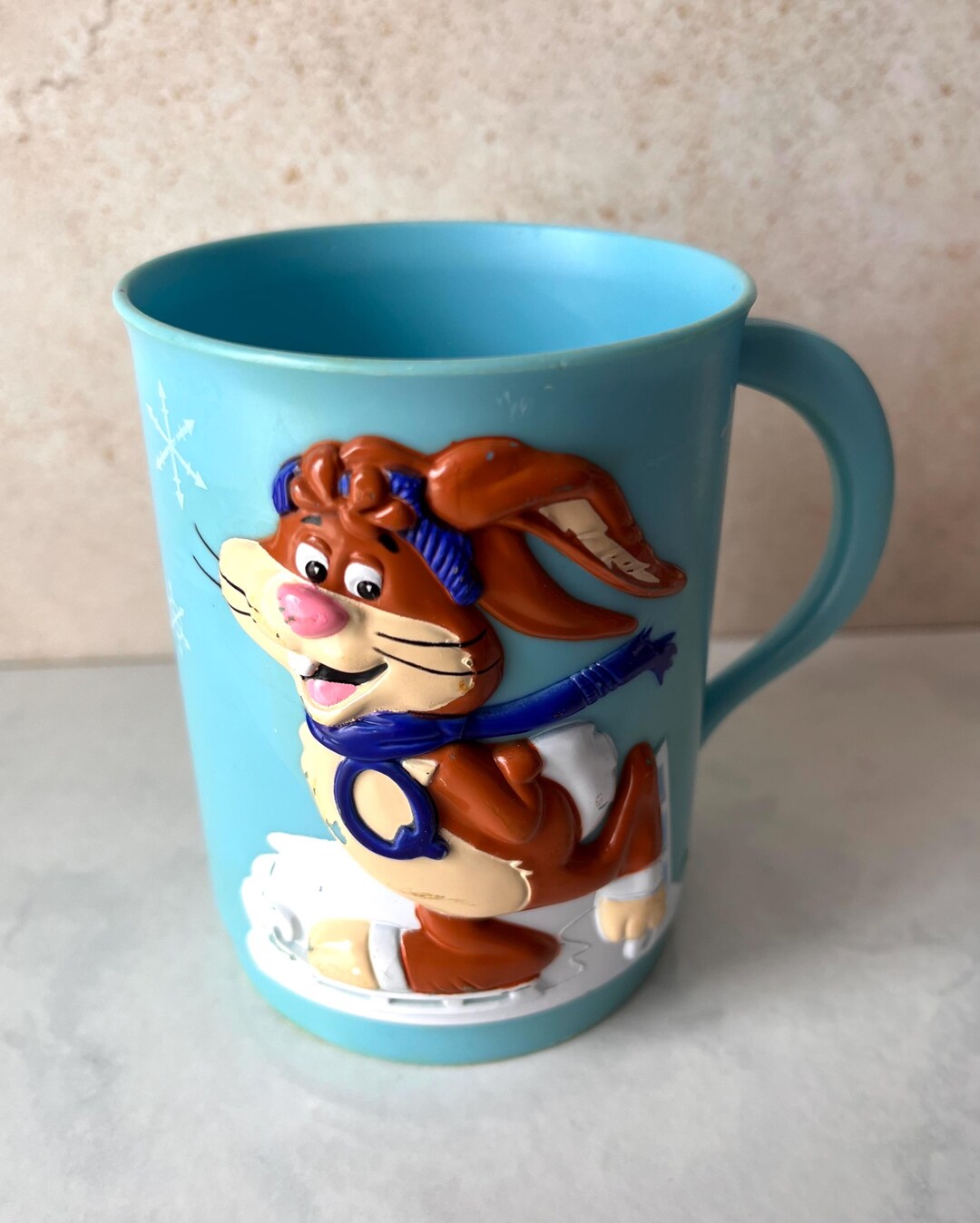 Nestle Quik Plastic Cup Bunny Skating Blue Vintage Mug - Etsy