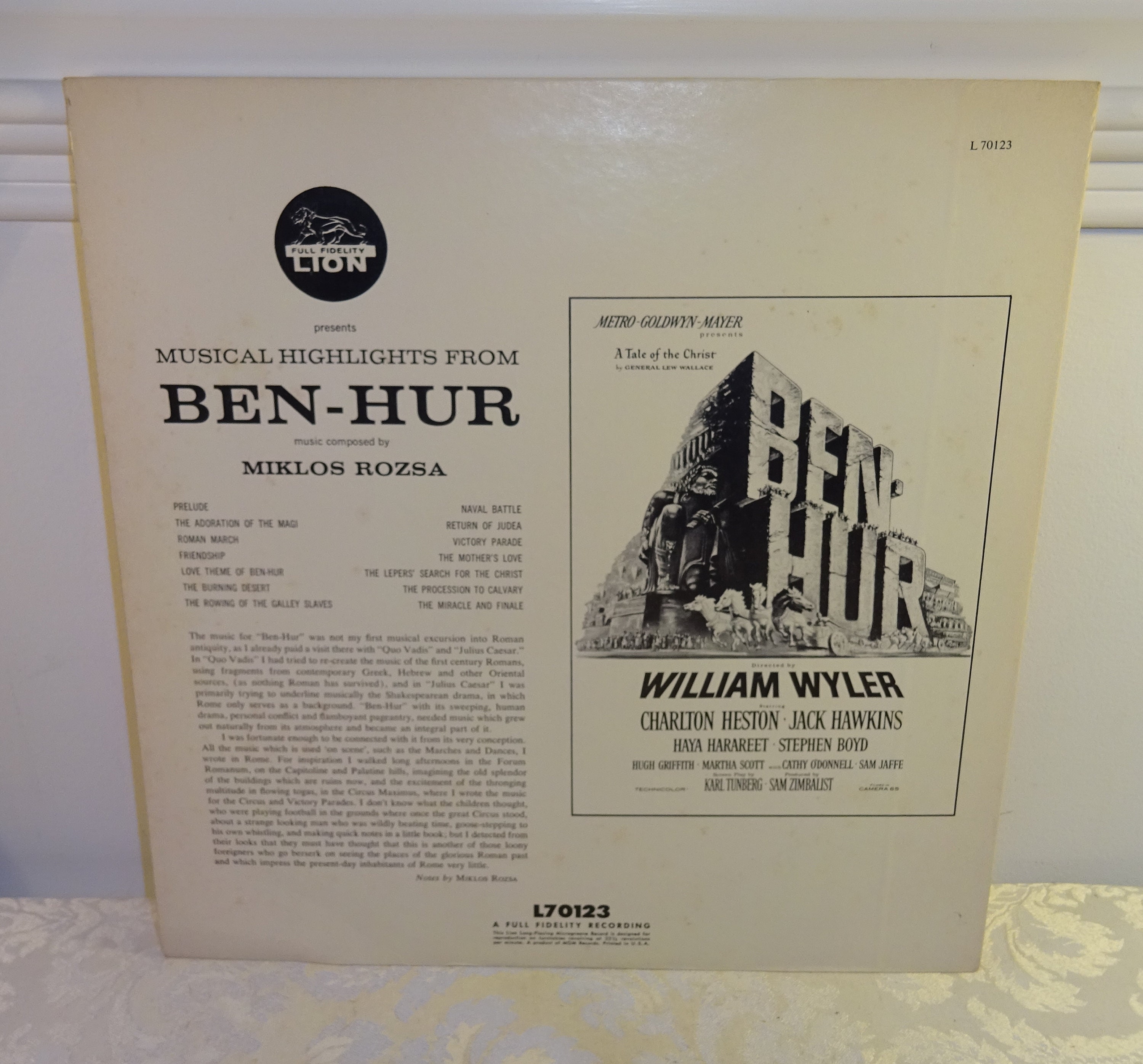 Vintage Ben-hur Album Vinyl LP MGM Full Fidelity Musical | Etsy
