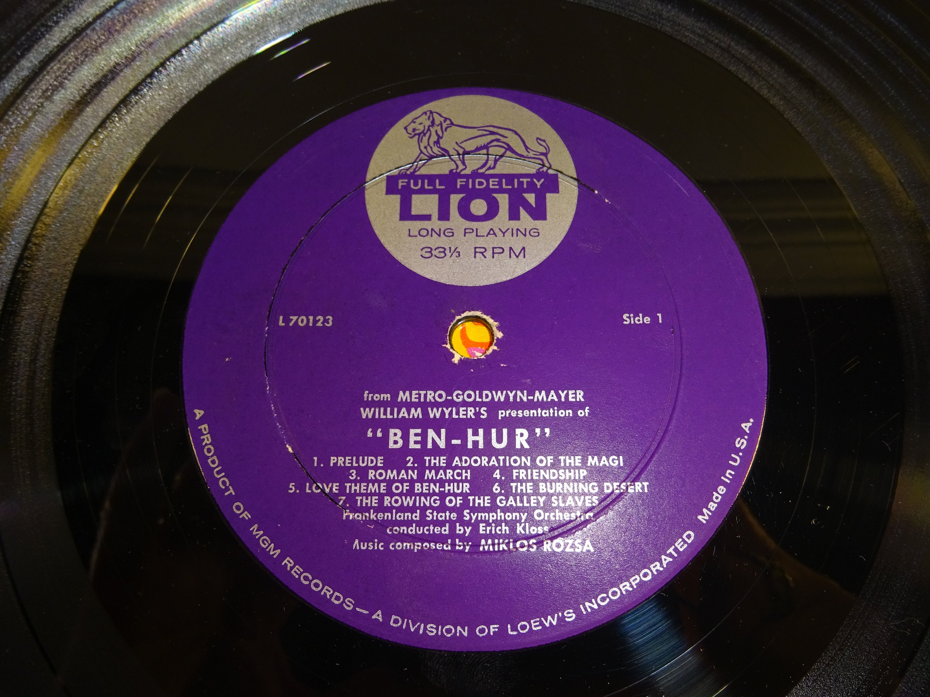 Vintage Ben-hur Album Vinyl LP MGM Full Fidelity Musical - Etsy