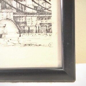 Vintage London Print Tower Bridge Framed Bernard Smith Lithograph 1978 ...