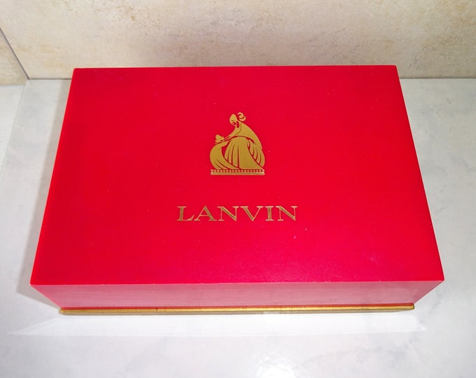 Vintage Lanvin Box Plastic Red Erfume Box Jewelry Divided Box ...