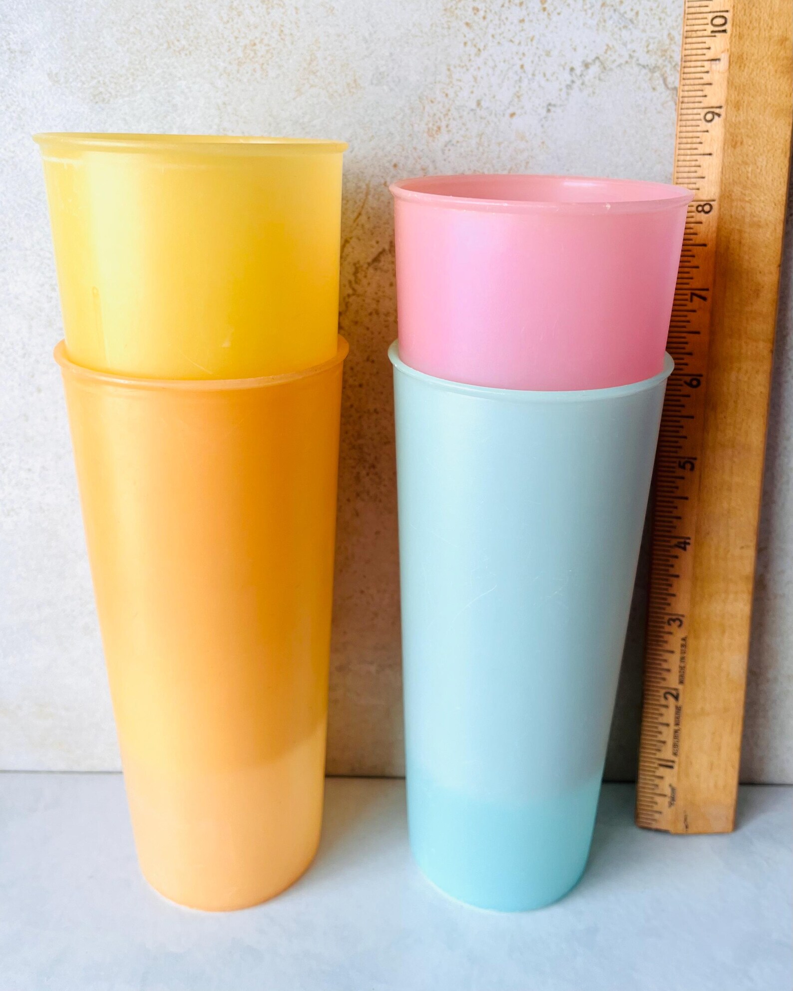 Vintage Tupperware Tumbler Set Pastel Stacking 16 Oz. Set of 4 ...