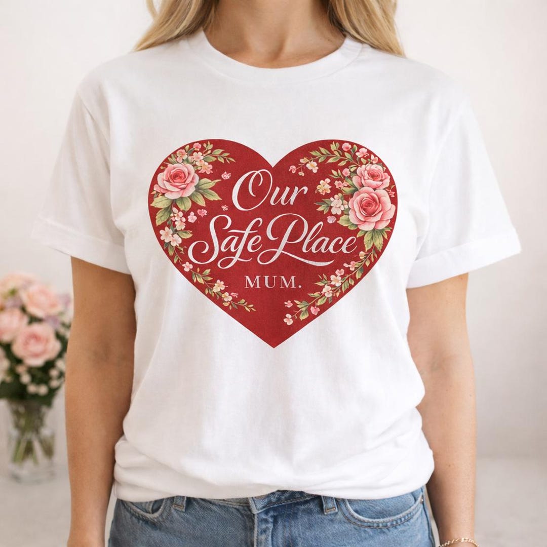Floral Heart "our Safe Place" Mum T Shirt | Thoughtful Mother's Day ...