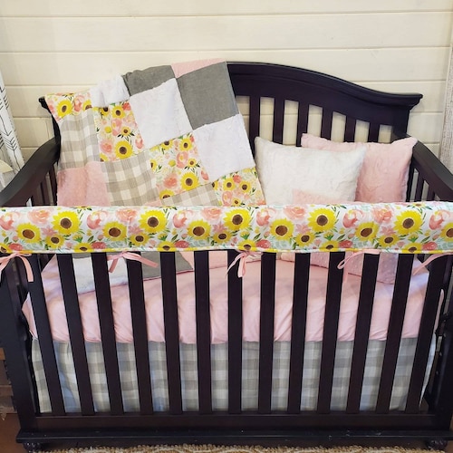 Bee Crib Bedding Set Baby Girl Nursery Bedding Sunflower - Etsy