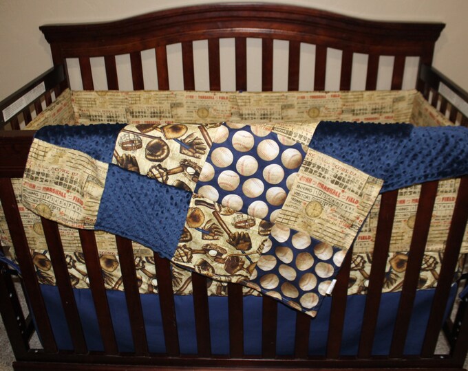Baby Boy Crib Bedding Who's on First Vintage Navy - Etsy