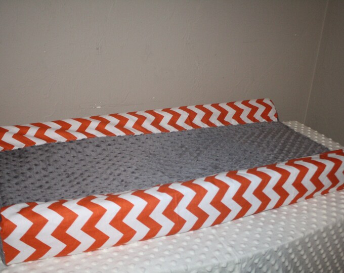 Deluxe Medium Orange Chevron Contour With Gray Minky Center - Etsy