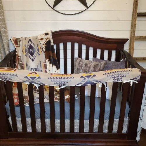 Boy Crib Bedding Tan Aztec Cow Western Nursery Collection - Etsy