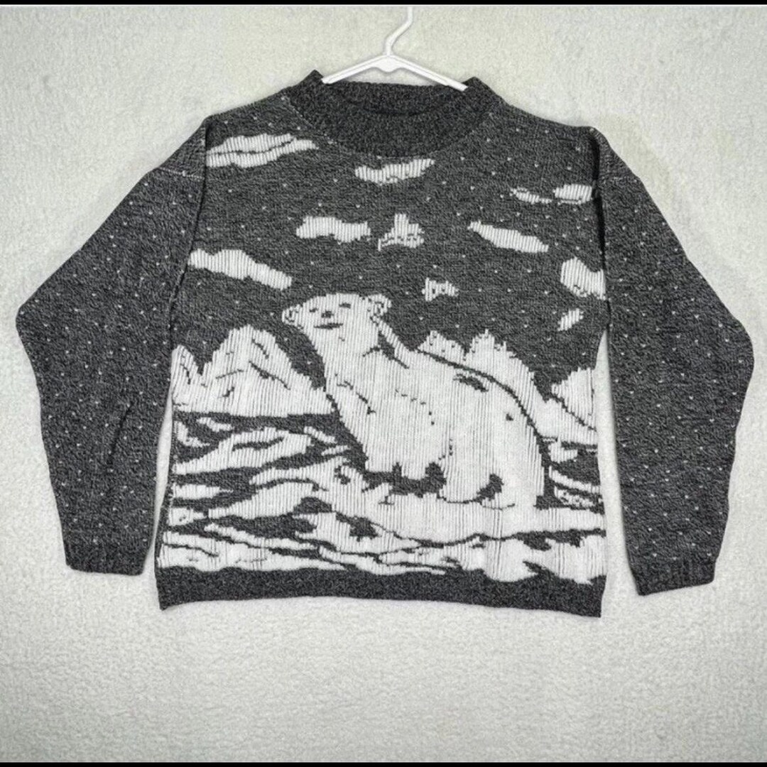 Vintage 1980’s Burlington Knit Polar Bear Women Sweater Size Medium USA ...