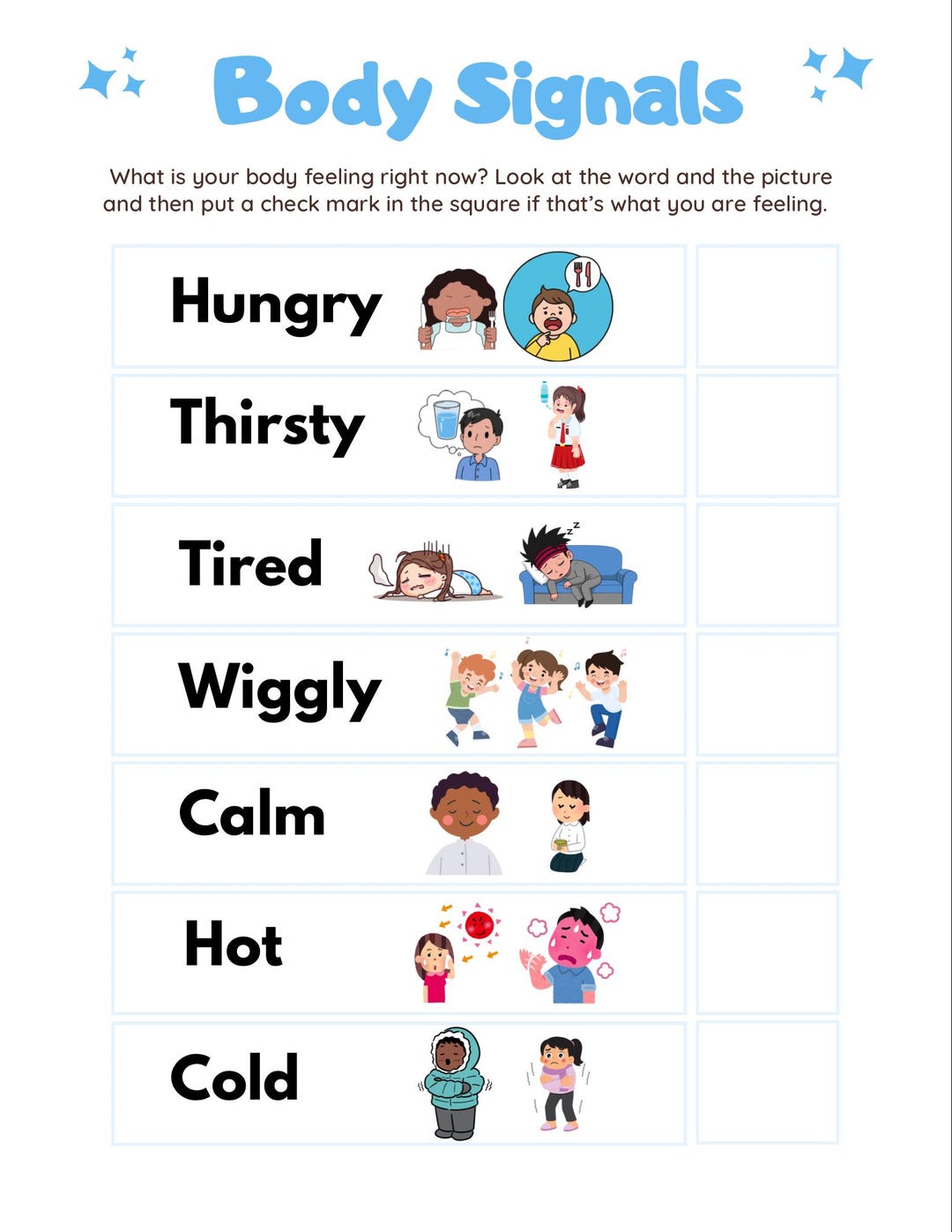 Interoception Practice Worksheets for Neurodivergent Children | 5 ...