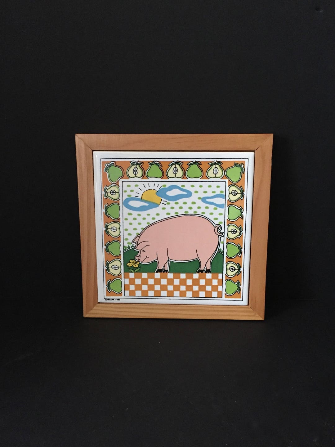 Framed Tile Pig Theme Himark Tile - Etsy