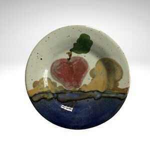 Small Stoneware Plate With Apple Design - Etsy