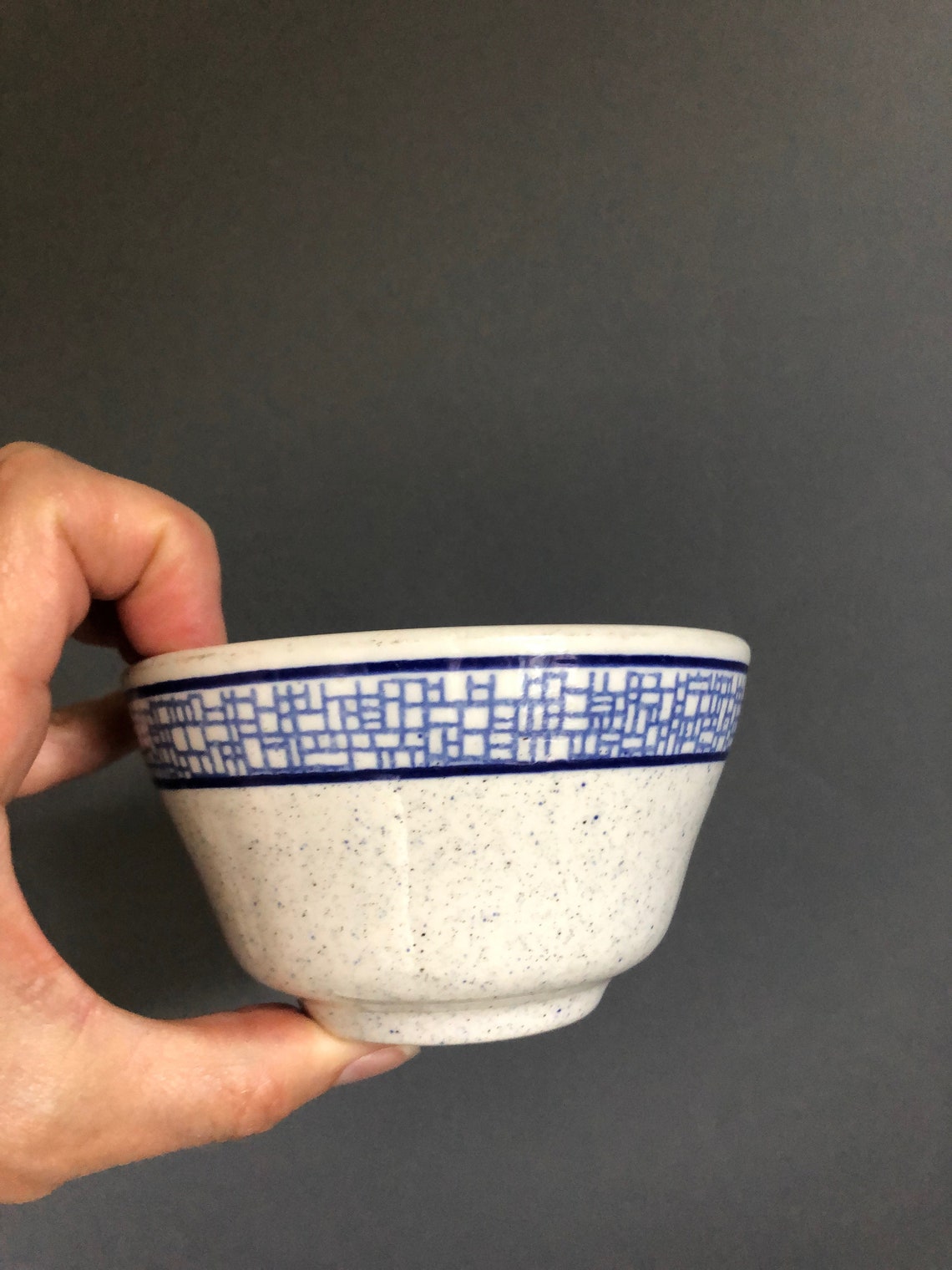 Four Buffalo China Soup/Dessert Cups Blue and White Pattern | Etsy