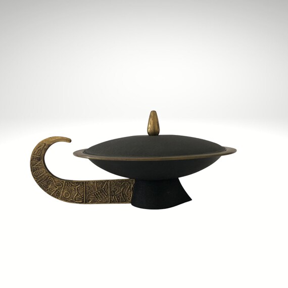 Israeli Footed Bowl Mid Century Modern Hieroglyphics on | Etsy