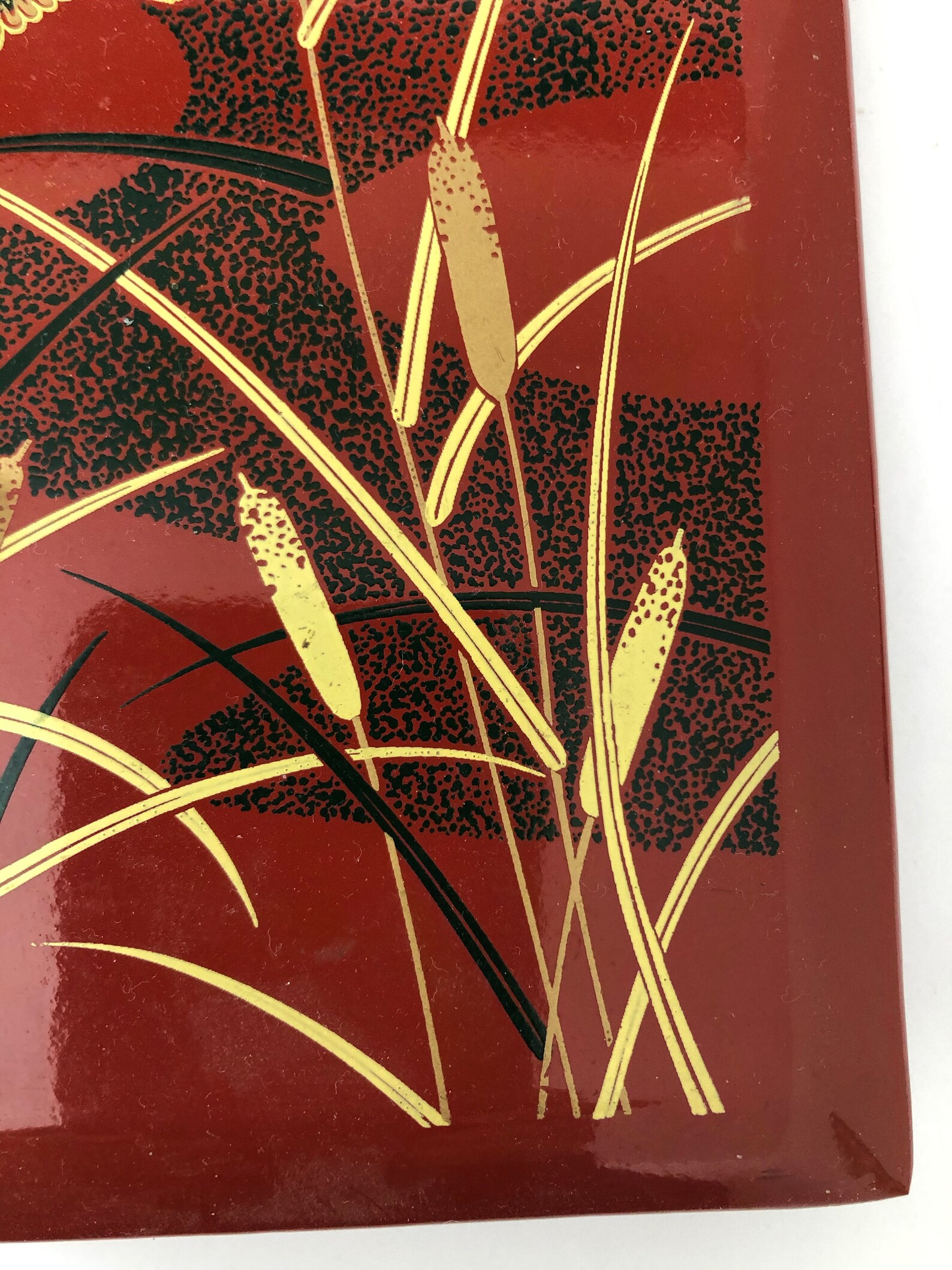 Small Plastic Lacquer Box Red Black Gold Colored Geese - Etsy