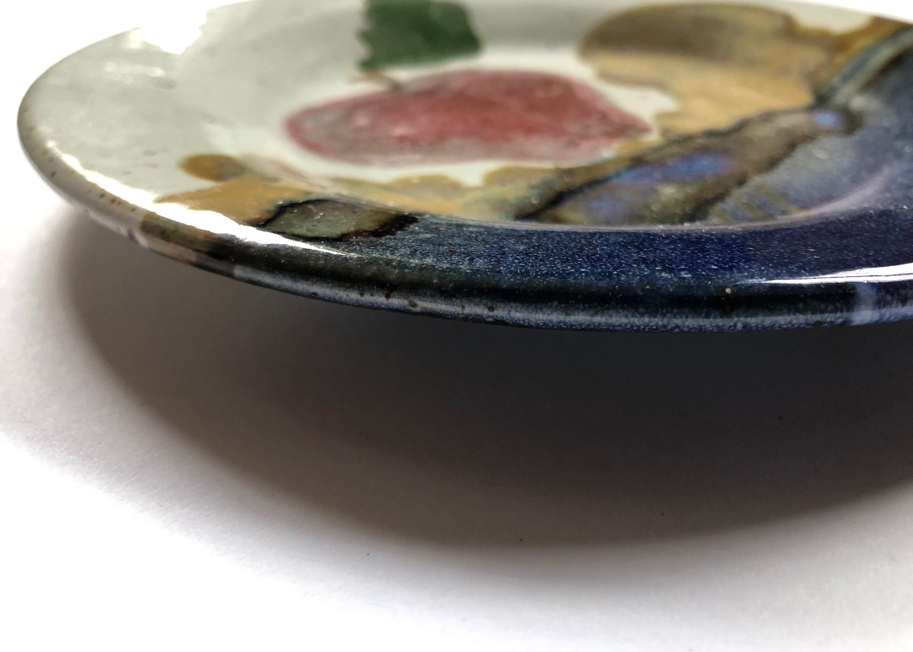 Small Stoneware Plate With Apple Design - Etsy