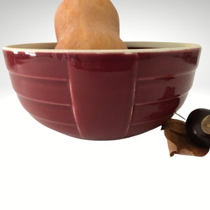 Burgundy Bowl by Hall China for Hotpoint Refrigerators, Pottery With ...