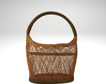 Open Weave Basket With Handle - Etsy