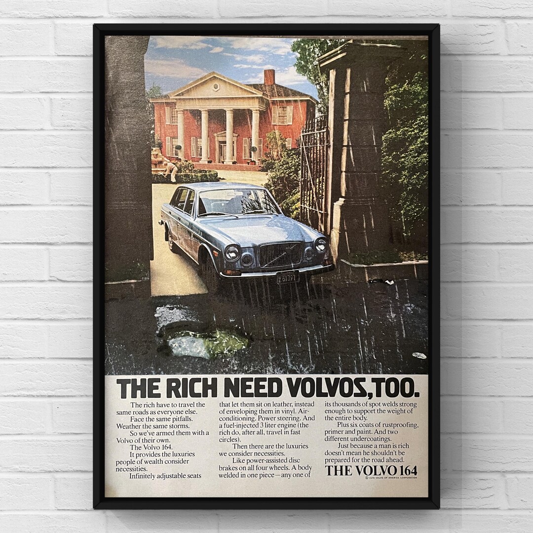 Vintage 1970s Volvo 164 Car Original 70s Magazine Page Ad Poster Print ...
