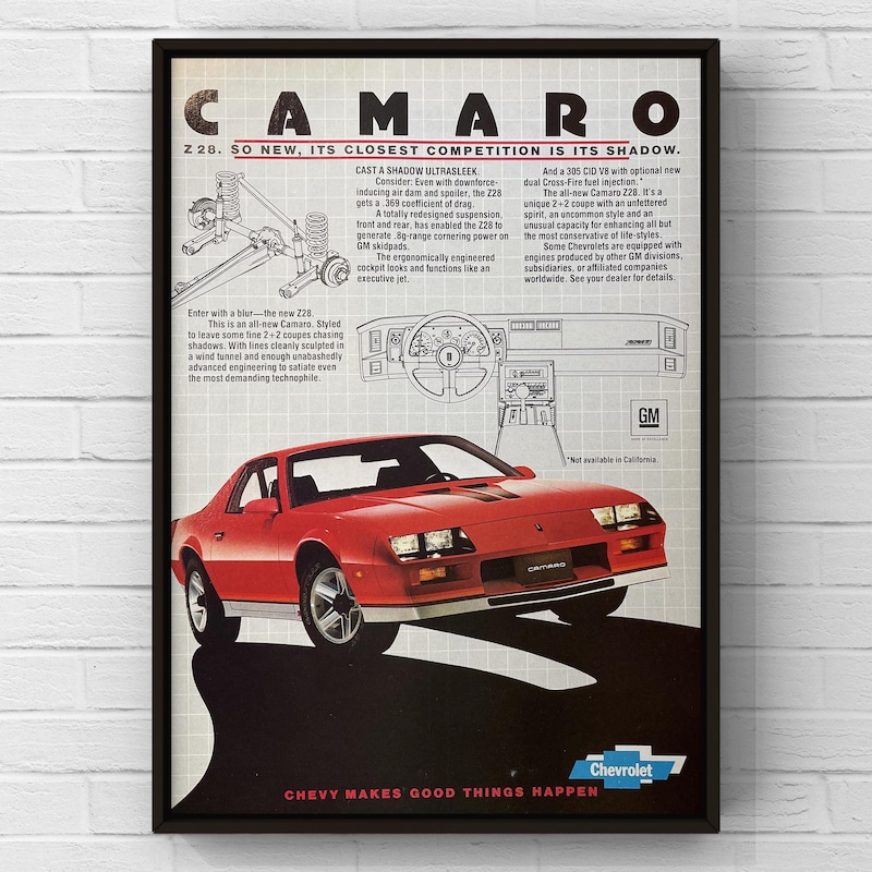 Vintage Camaro Ad Poster - Etsy