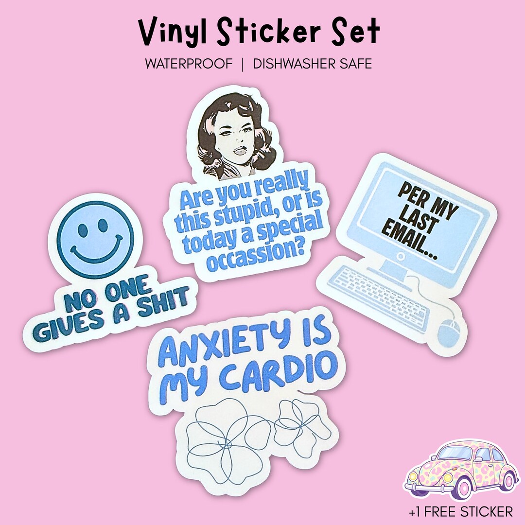 Funny Office Vinyl Sticker Set | Sarcastic Work Humor Stickers ...