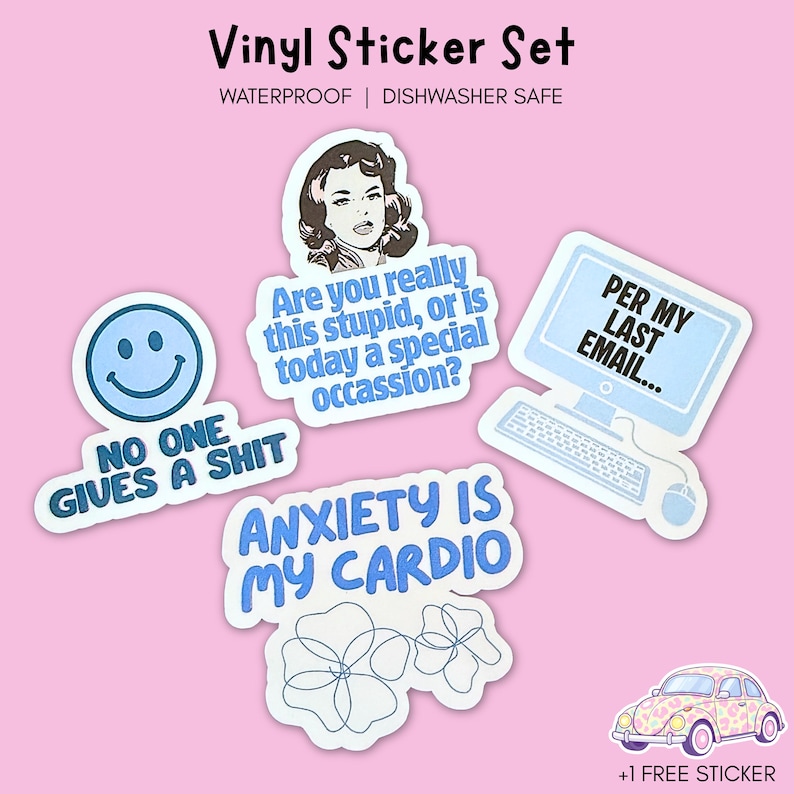Funny Office Vinyl Sticker Set | Sarcastic Work Humor Stickers ...