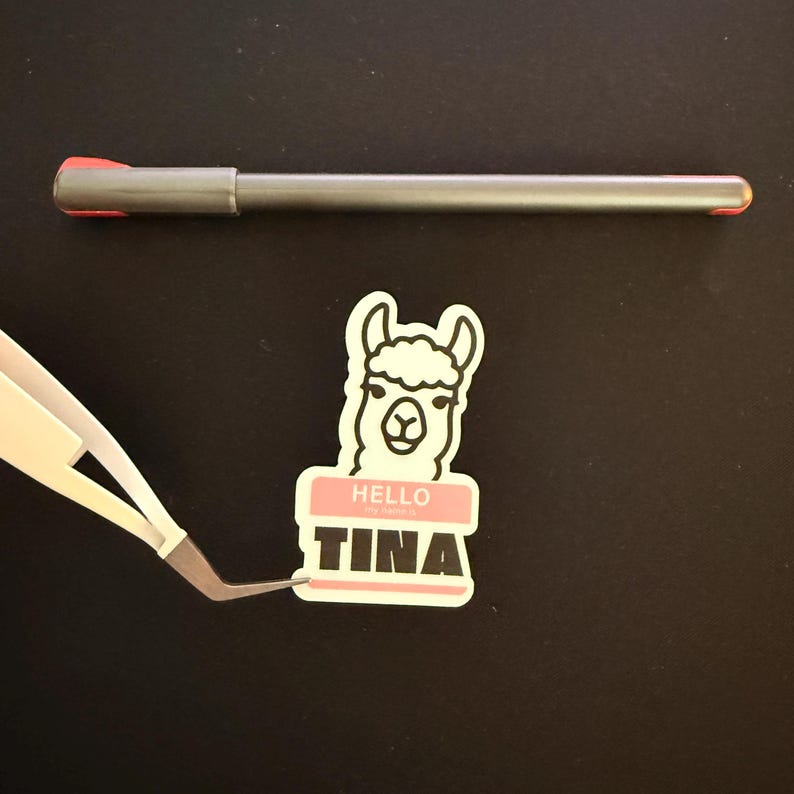Llama Tina Name Tag Sticker for Water Bottles, Journals, and Laptops - Etsy