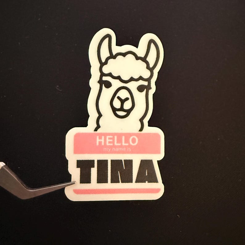 Llama Tina Name Tag Sticker for Water Bottles, Journals, and Laptops - Etsy