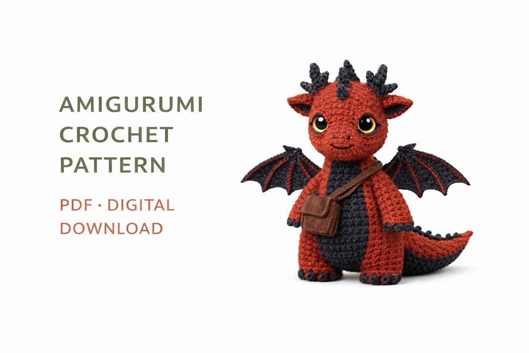 Forest Drake Companion Amigurumi Pattern PDF – Cozy Dragon Crochet ...