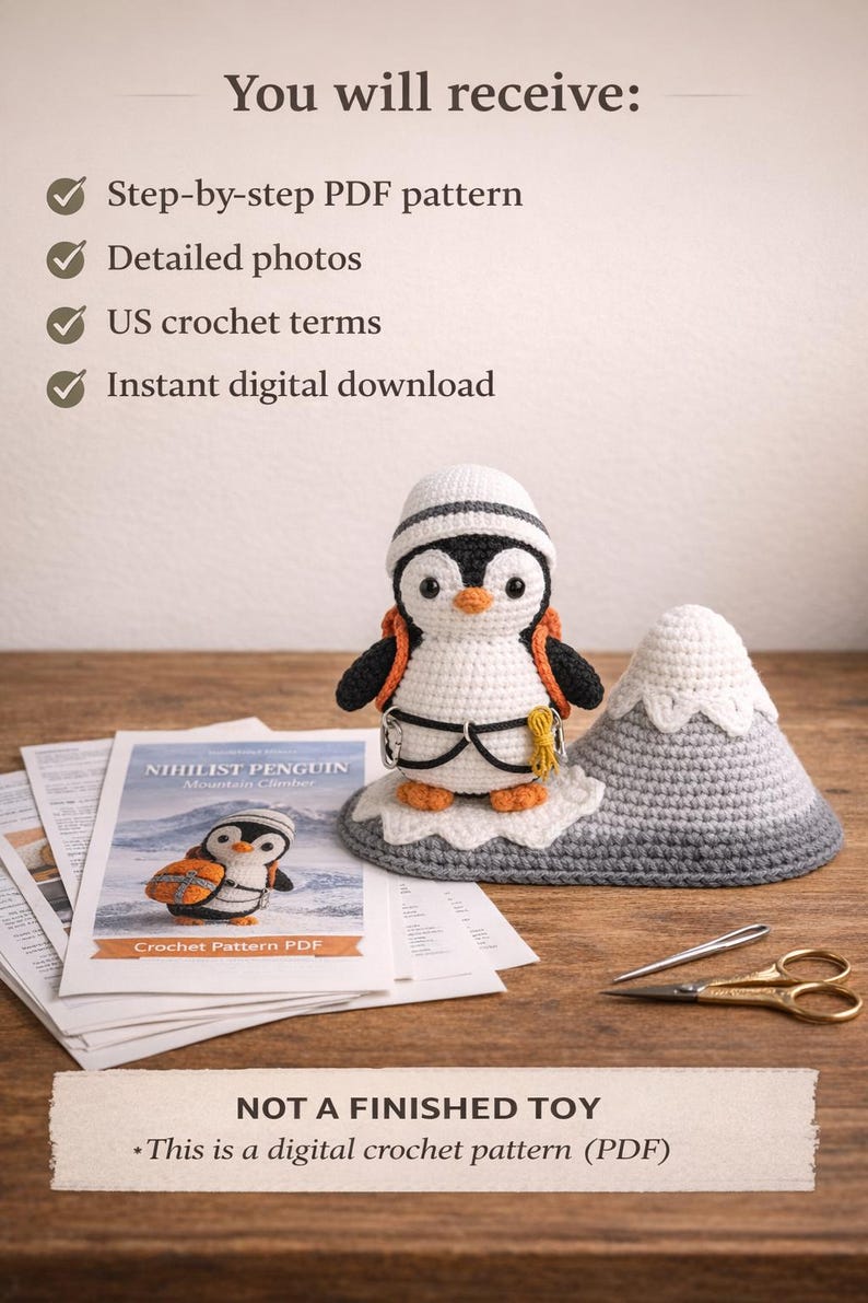 Nihilist Penguin Amigurumi Pattern PDF – Penguin Crochet Pattern With ...