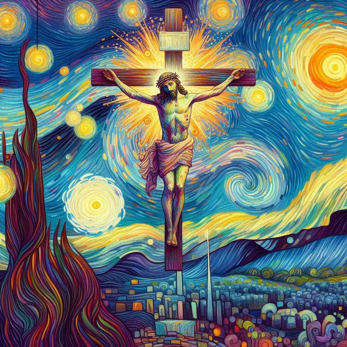 Jesus Starry Night 2 - Etsy