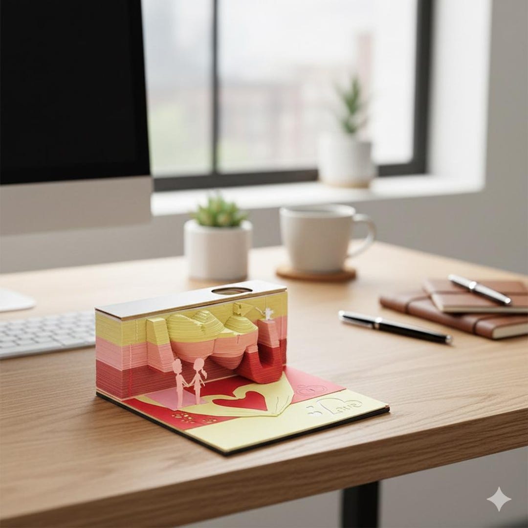 3D Art Sticky Notes, LOVE Notebook Tear-off Paper Sculpture Stickers ...