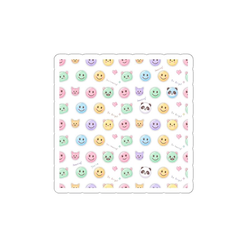 Pastel Emoji Sticker Sheet, Emoticon Decals - Etsy