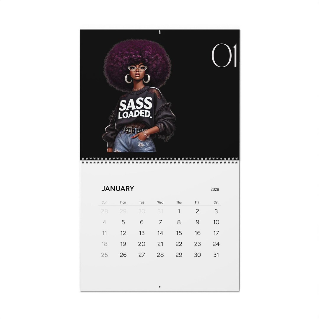 Sassy Black Women Art Wall Calendar 2026 | Afrocentric Portraits ...
