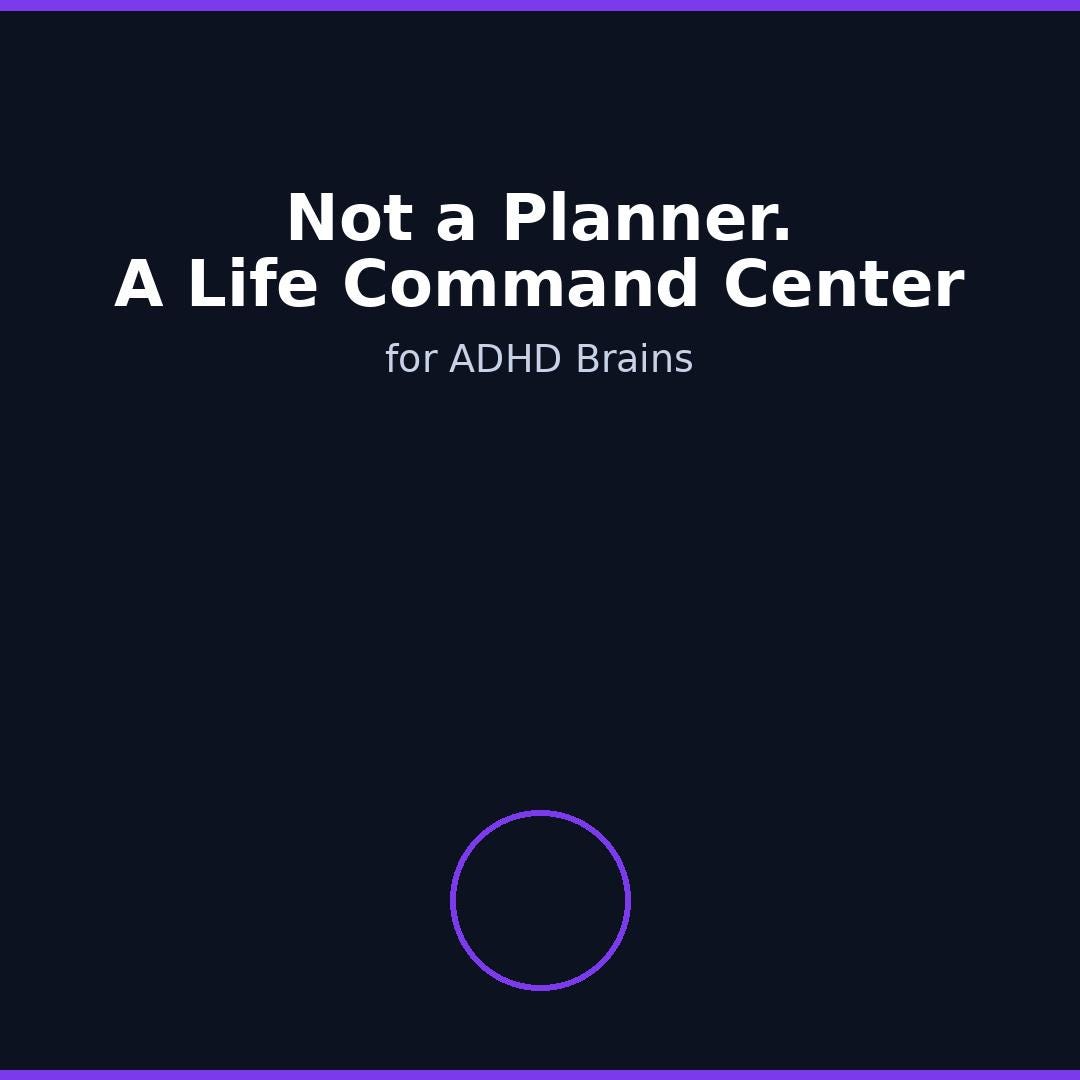 ADHD Life Command Center | Dark Mode ADHD Planner | Dopamine Friendly ...
