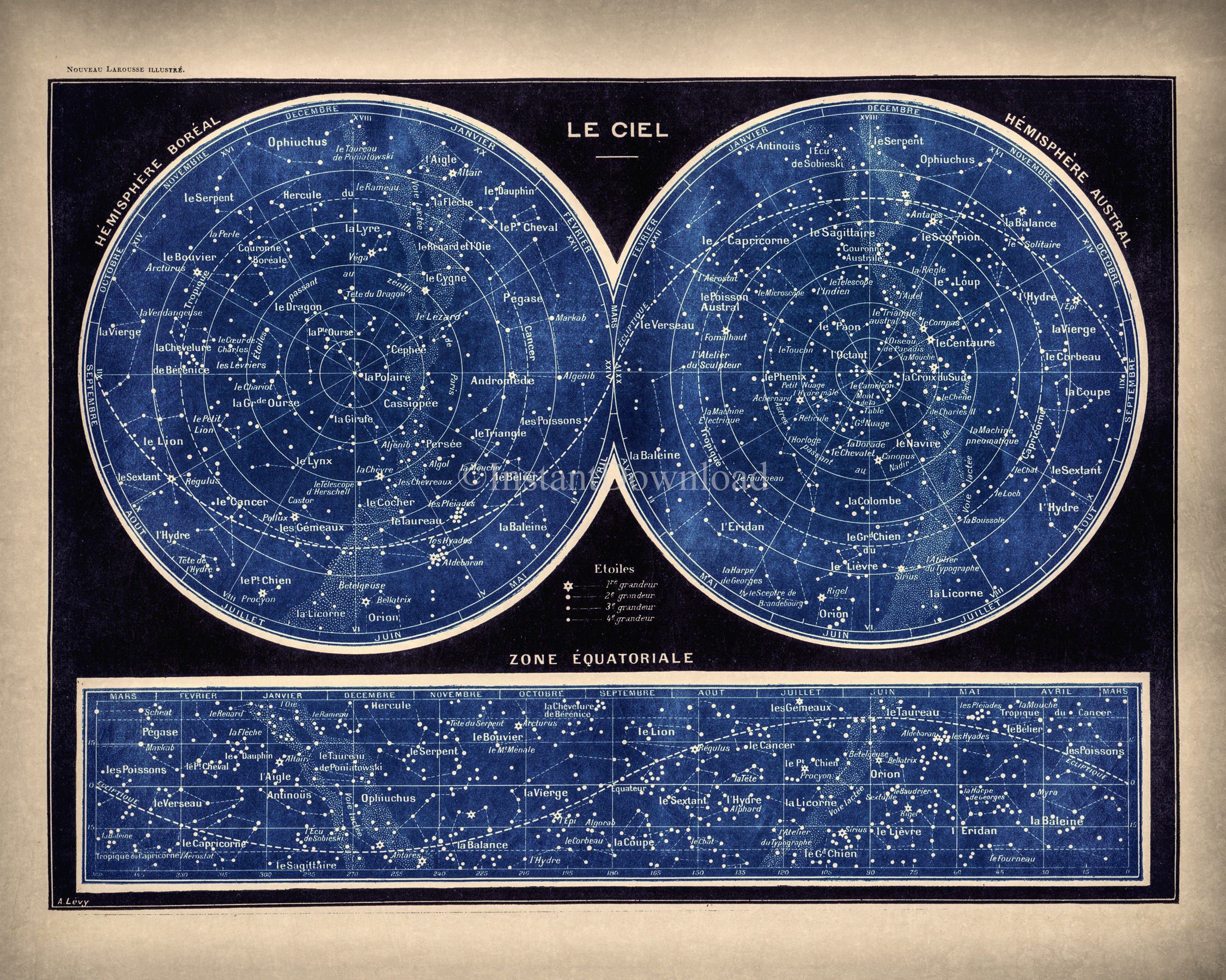 INSTANT DOWNLOAD Celestial Star Map 16x20 and Smaller DIY Printable ...