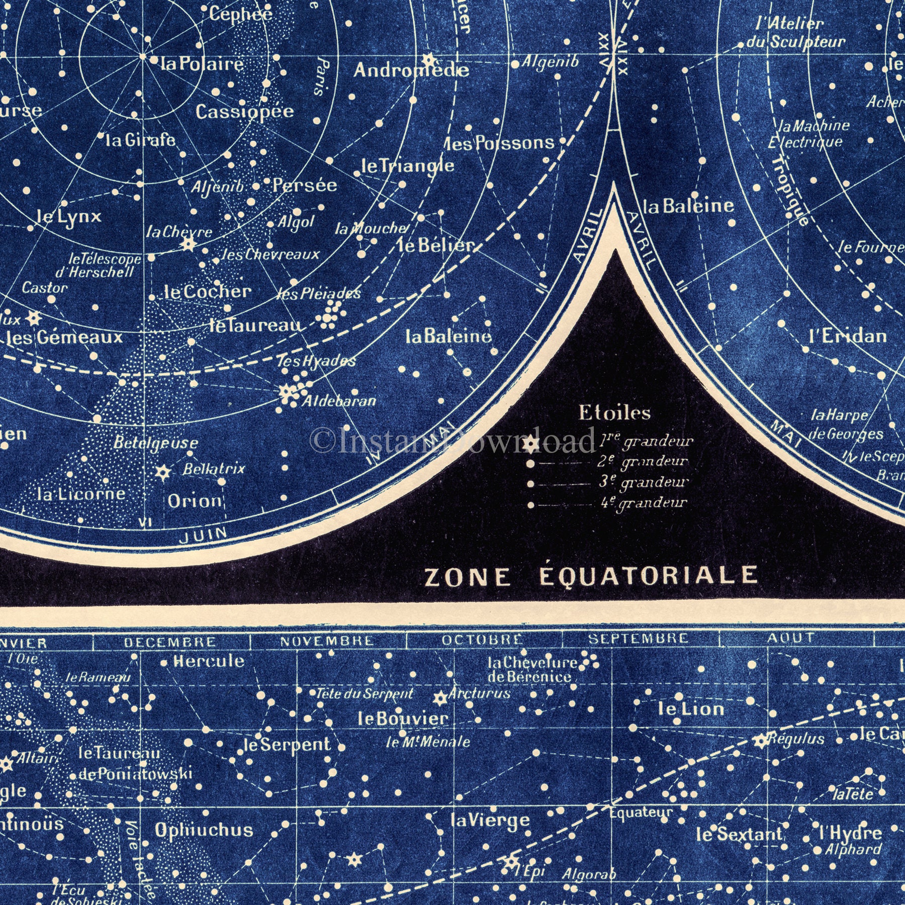 INSTANT DOWNLOAD Celestial Star Map 16x20 and Smaller DIY Printable ...