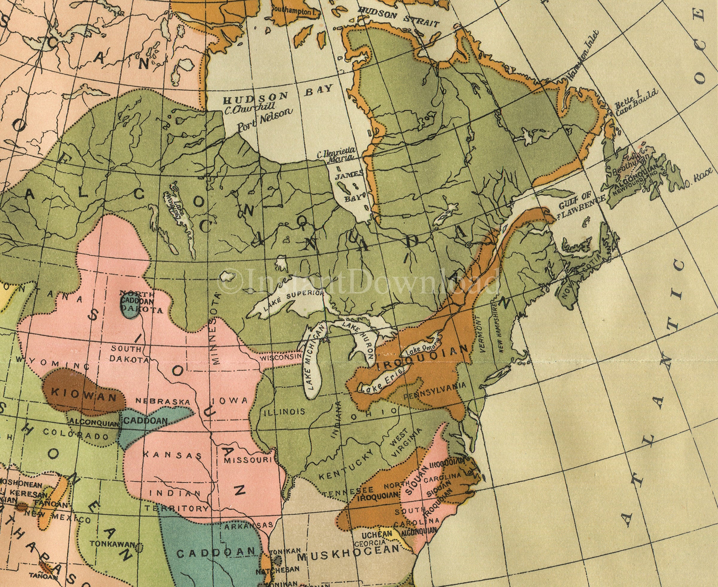 INSTANT DOWNLOAD Native American Languages by Region Colorful North ...