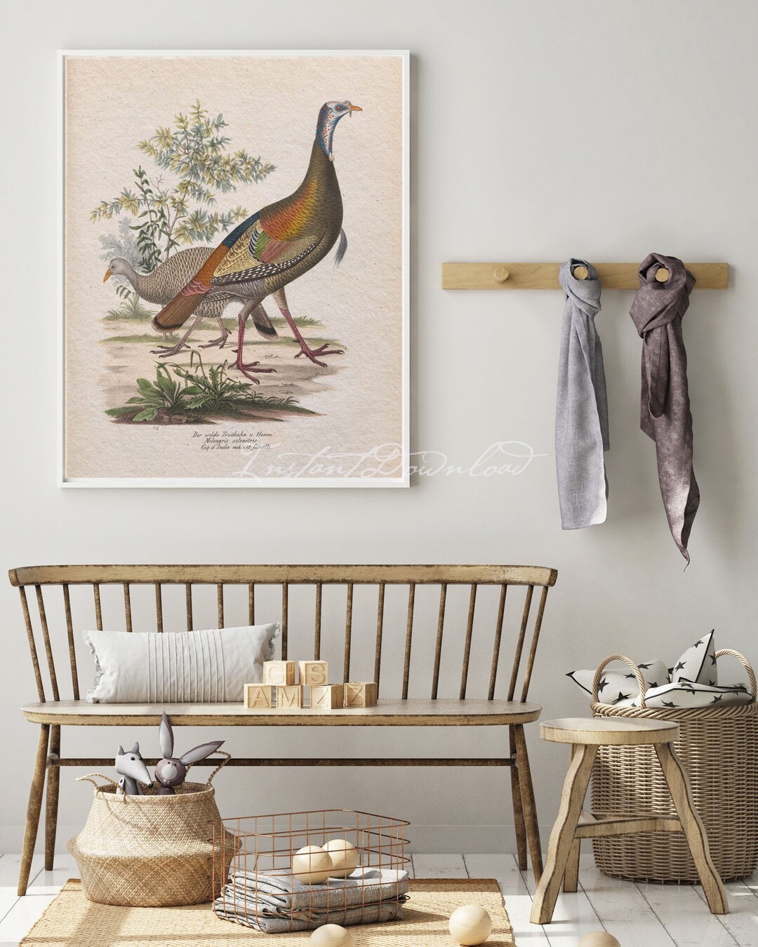 POSTER PRINT Wild Turkey Thanksgiving Turkey Female and Male - Etsy