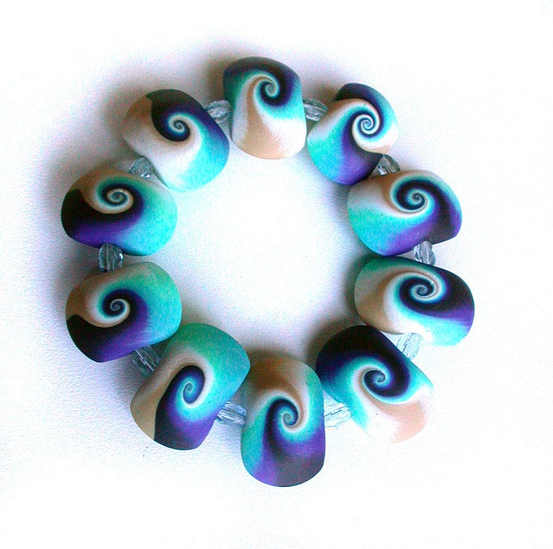 Polymer Bracelet Blue Swirls - Etsy