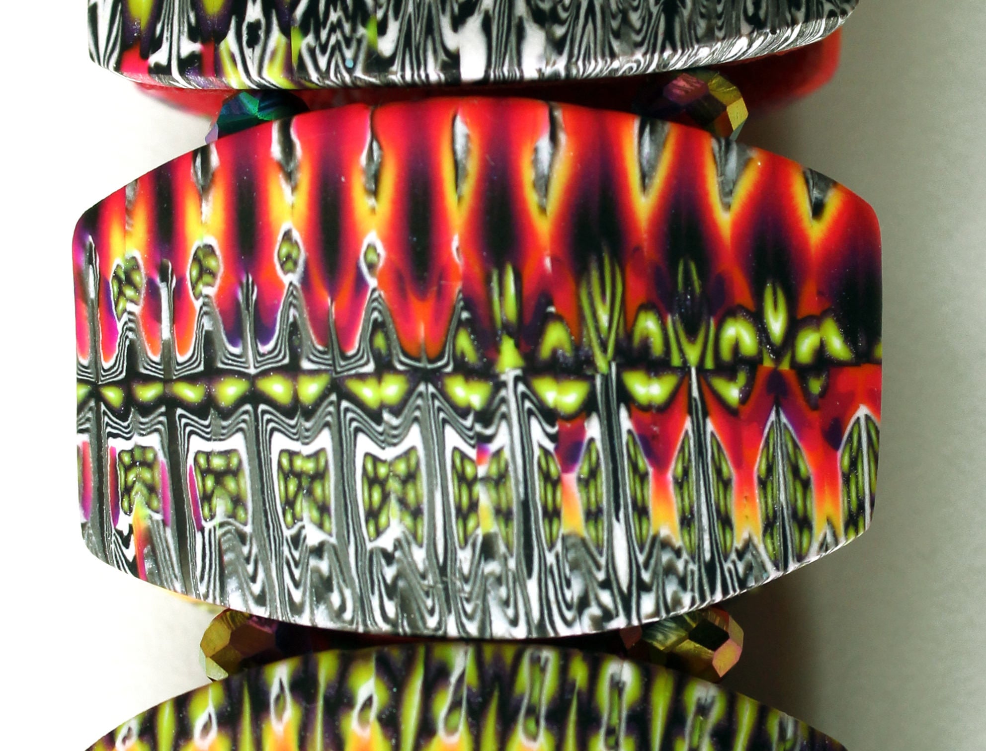 Red Tribal Polymer Clay Bracelet - Etsy